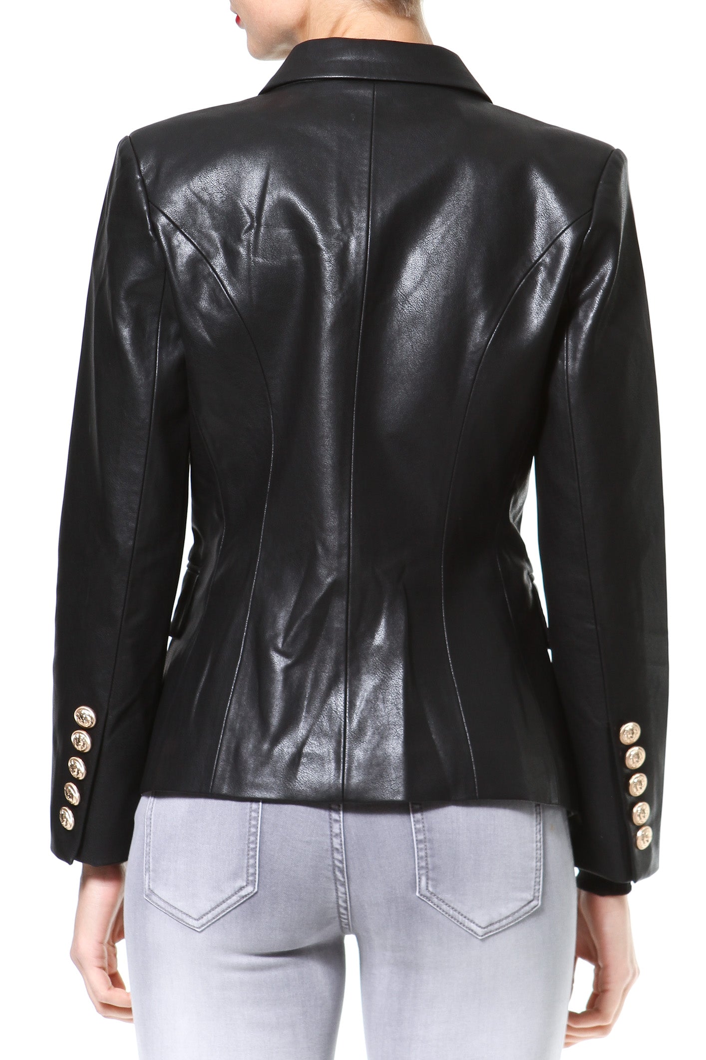 Leather Double Breasted Blazer | Madonna & Co | Madonna & Co